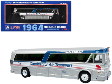 1964 MCI MC-5A Coach Bus "Continental Air Transport" Silver with Blue ...