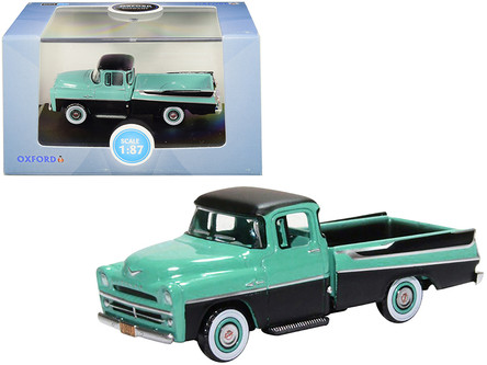 1957 Dodge D100 Sweptside Pickup Truck Turquoise and Jewel Black 1/87 ...