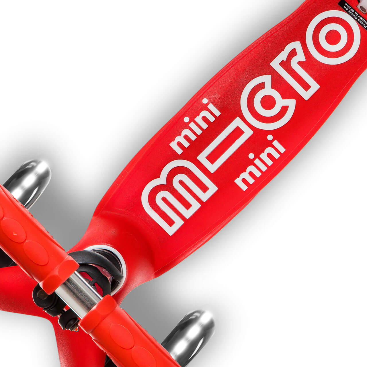 Micro Mini Deluxe LED Scooter + FREE Bell - Red | Winstanleys Pramworld