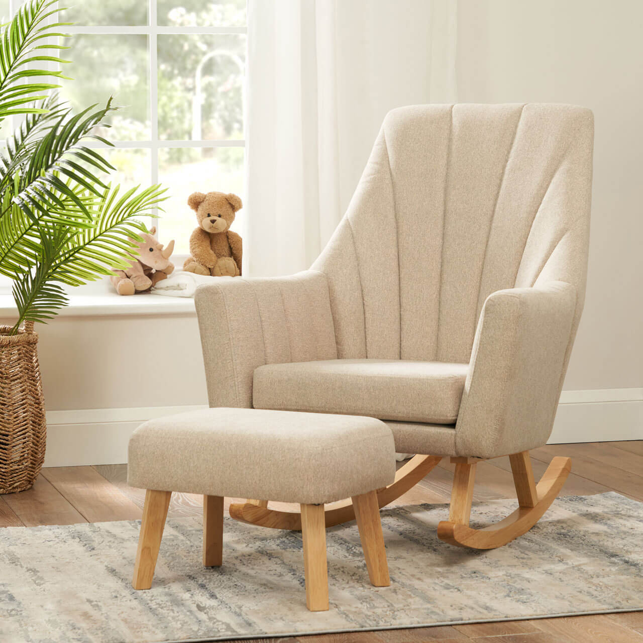Tutti Bambini Jonah Rocking Chair & Foot Stool - Stone | Winstanleys ...