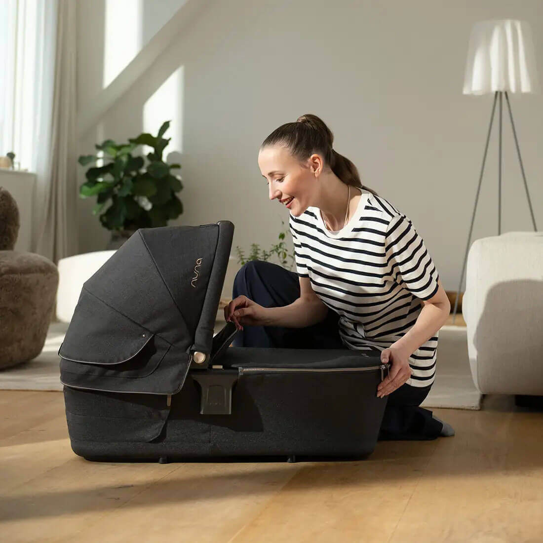 Nuna TRVL LX Compact Stroller + Carrycot - Caviar | Winstanleys Pramworld