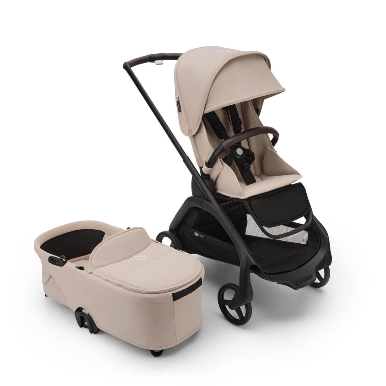 Bugaboo Dragonfly Stroller + Carrycot - Black/Desert Taupe ...
