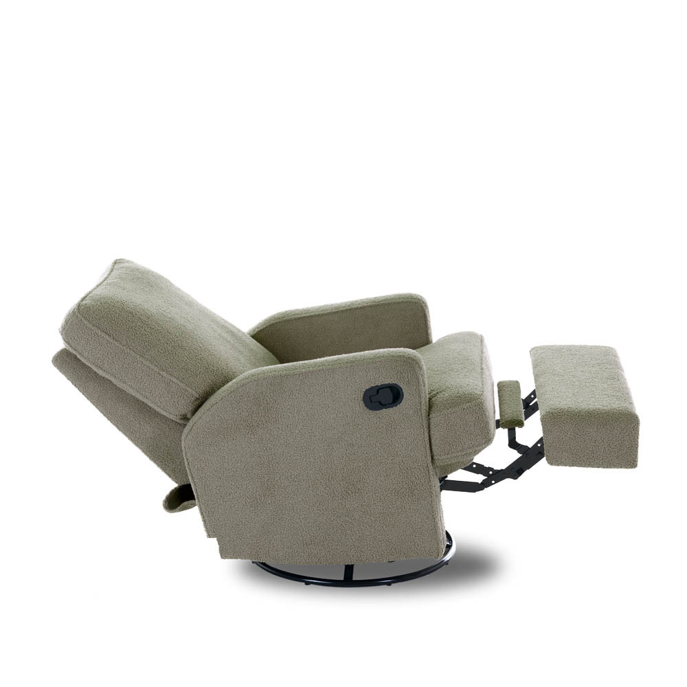 Obaby Madison Swivel Glider Recliner Chair - Teddy Fabric Olive ...