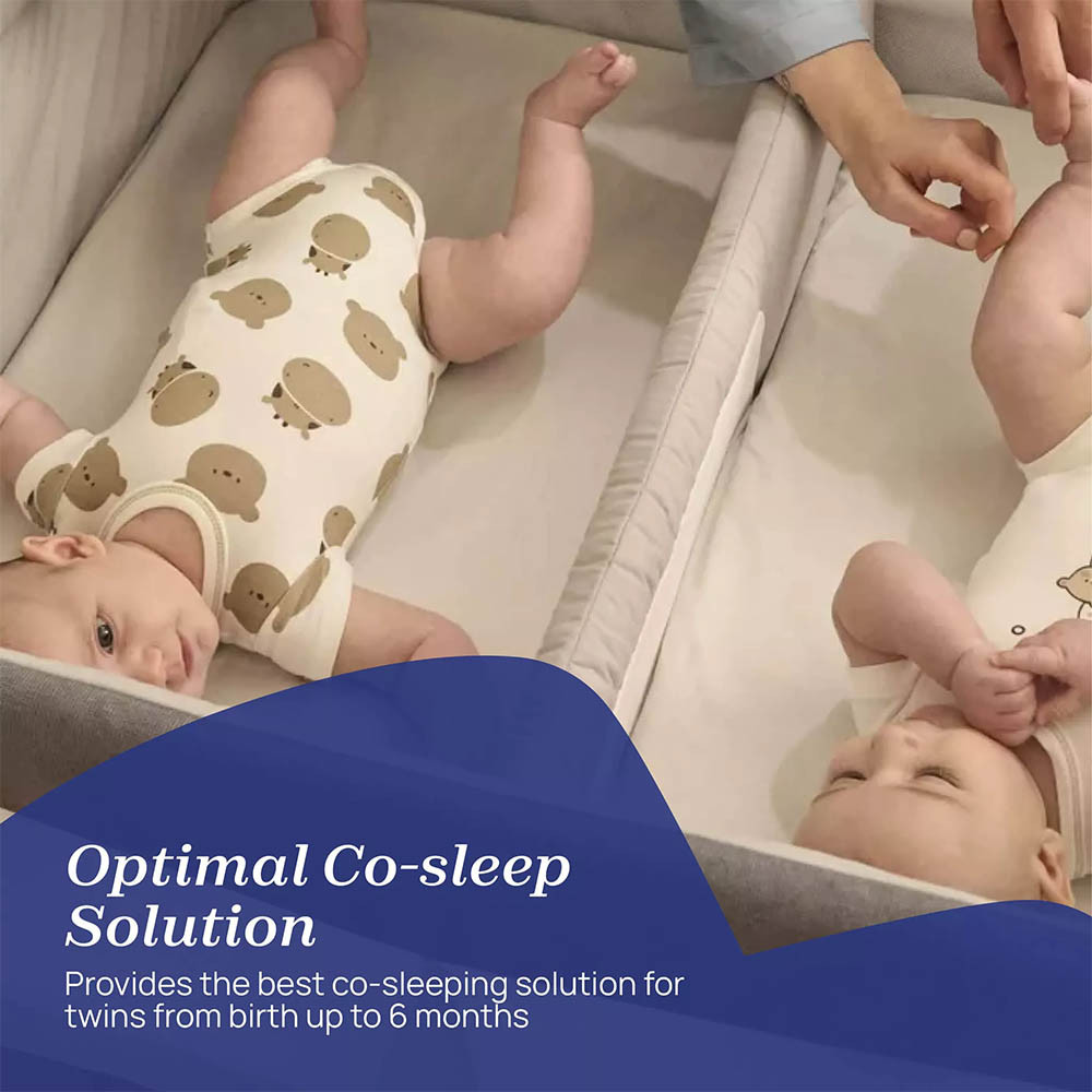 Chicco Next 2 Me Twins Bedside Crib - Magnet Grey | Winstanleys Pramworld