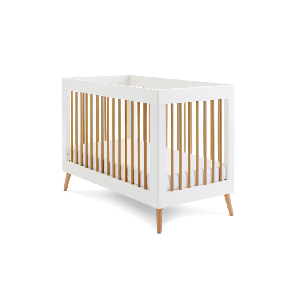 Obaby Maya Mini Cot Bed - White with Natural | Winstanleys Pramworld
