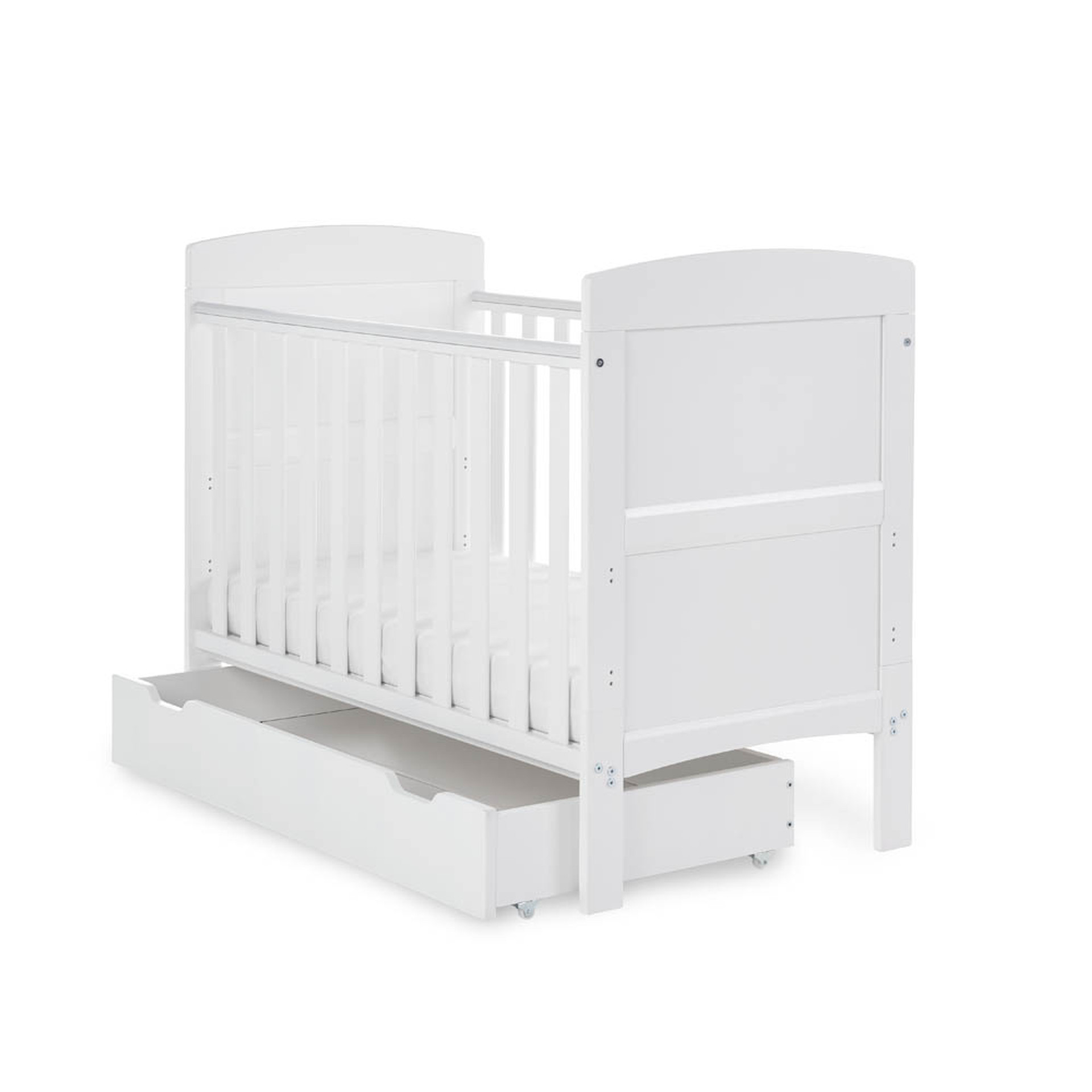 Obaby Grace Mini Cot Bed & Under Drawer - White
