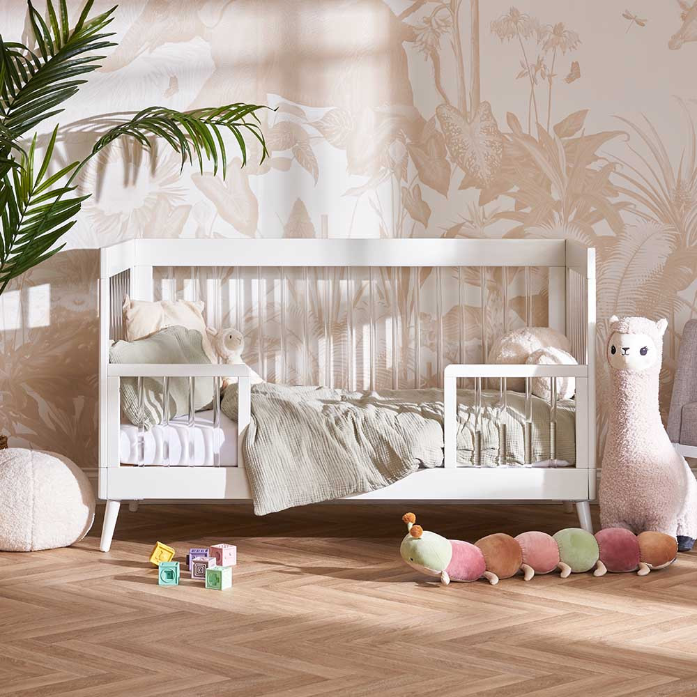 Obaby Maya Cot Bed - White with Acrylic | Winstanleys Pramworld