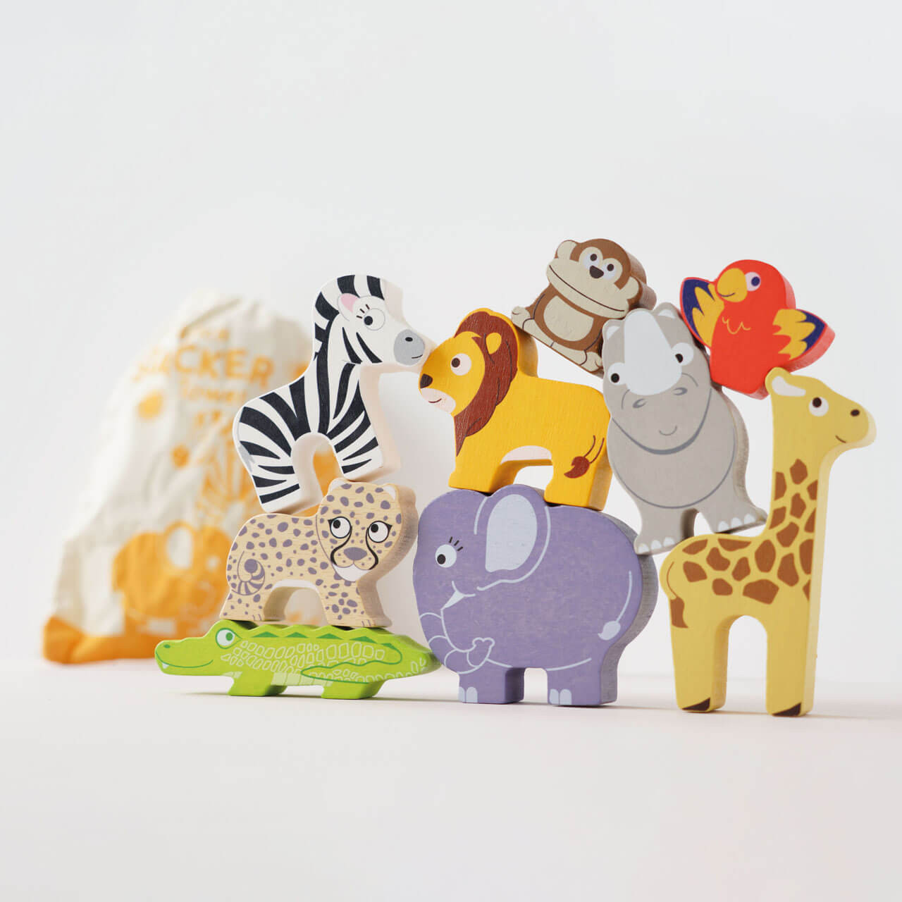 Le Toy Van Africa Stacking Animals & Bag | Winstanleys Pramworld