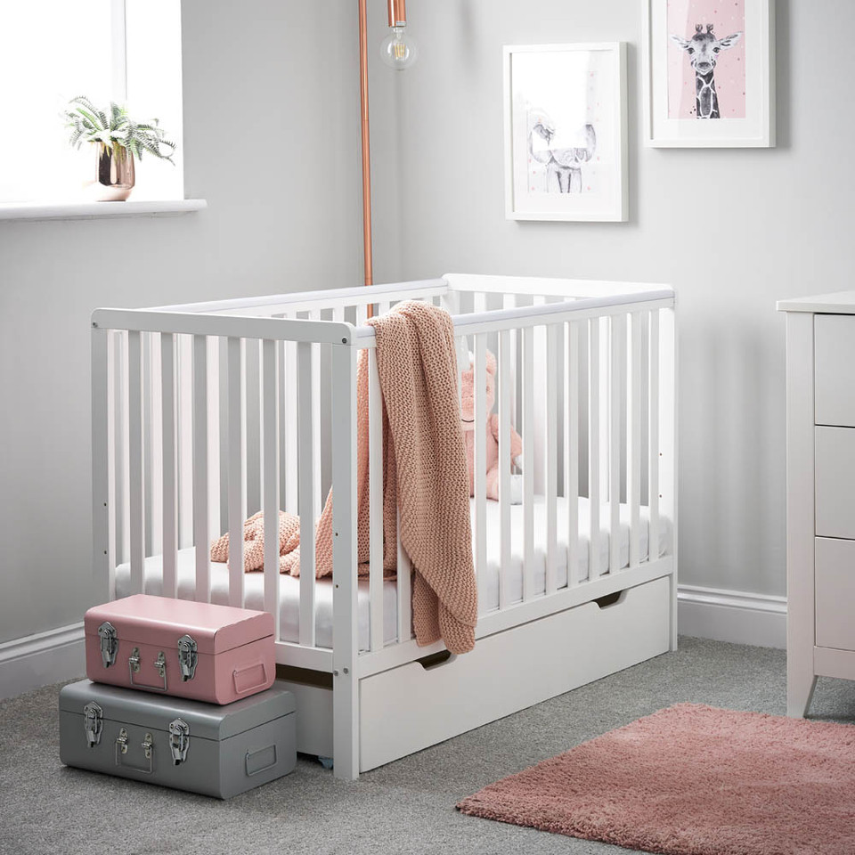 Obaby Bantam Cot & Under Drawer - White | Winstanleys Pramworld