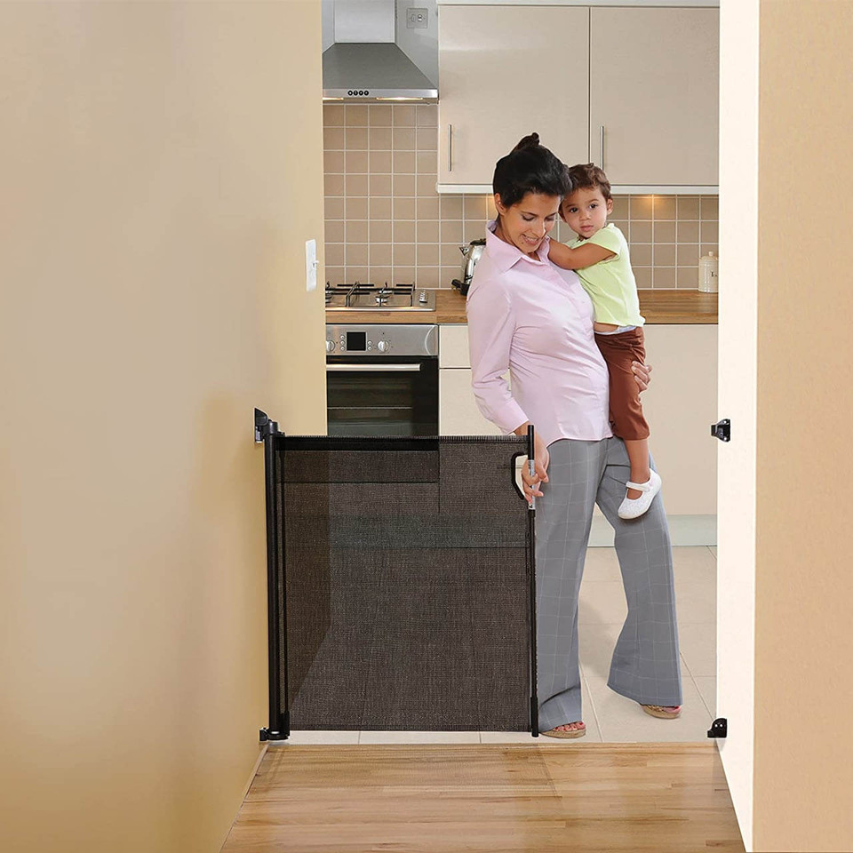 Dreambaby Retractable Mesh Safety Gate - Black | Winstanleys Pramworld