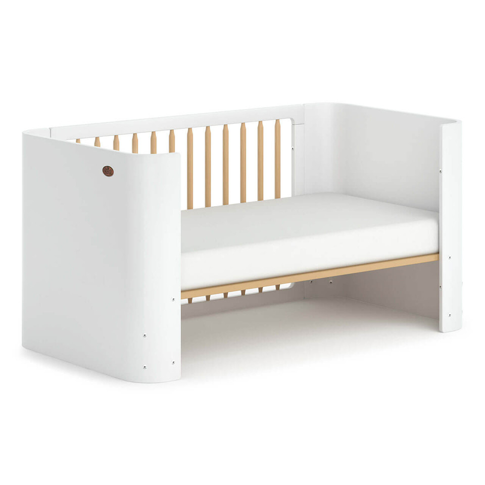 Boori Nova Cot Bed - White & Beech | Winstanleys Pramworld