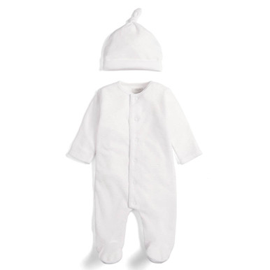 Mamas & Papas Velour Cloud All In One Sleepsuit with Hat | Winstanleys ...