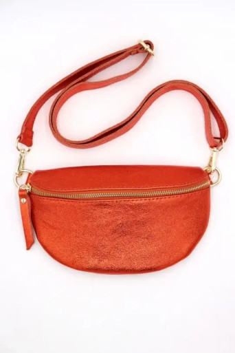 Metallic Orange Belt Bag Crossbody - Barcelona - Iberian Import Co