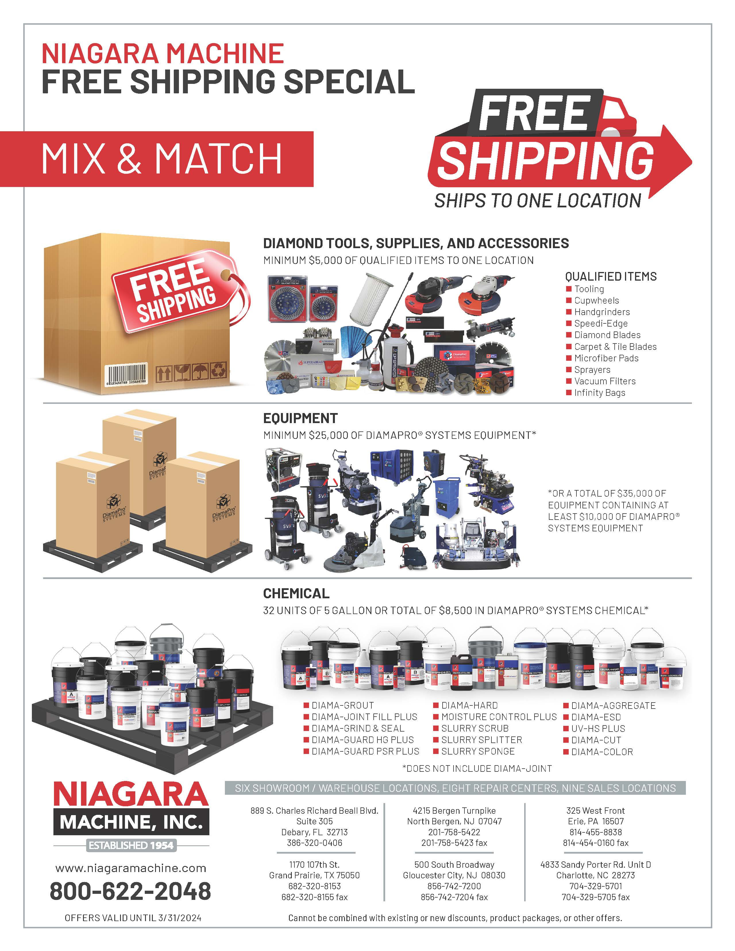 Specials - Niagara Machine, Inc Online Store.