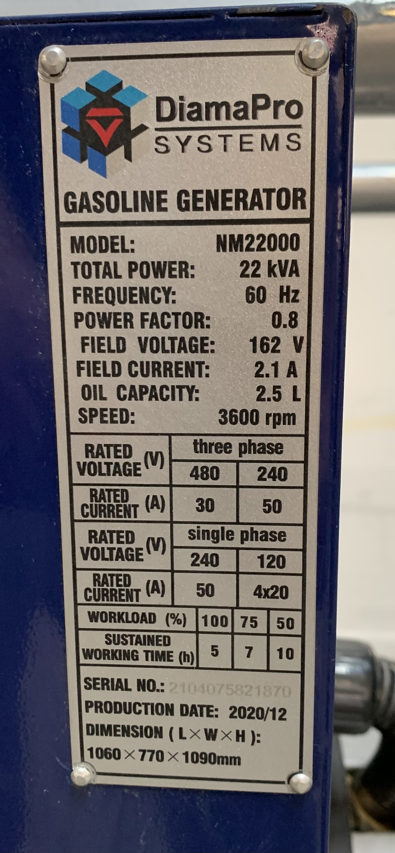 Used 18Kw Portable Gas Generator - Niagara Machine, Inc Online Store.