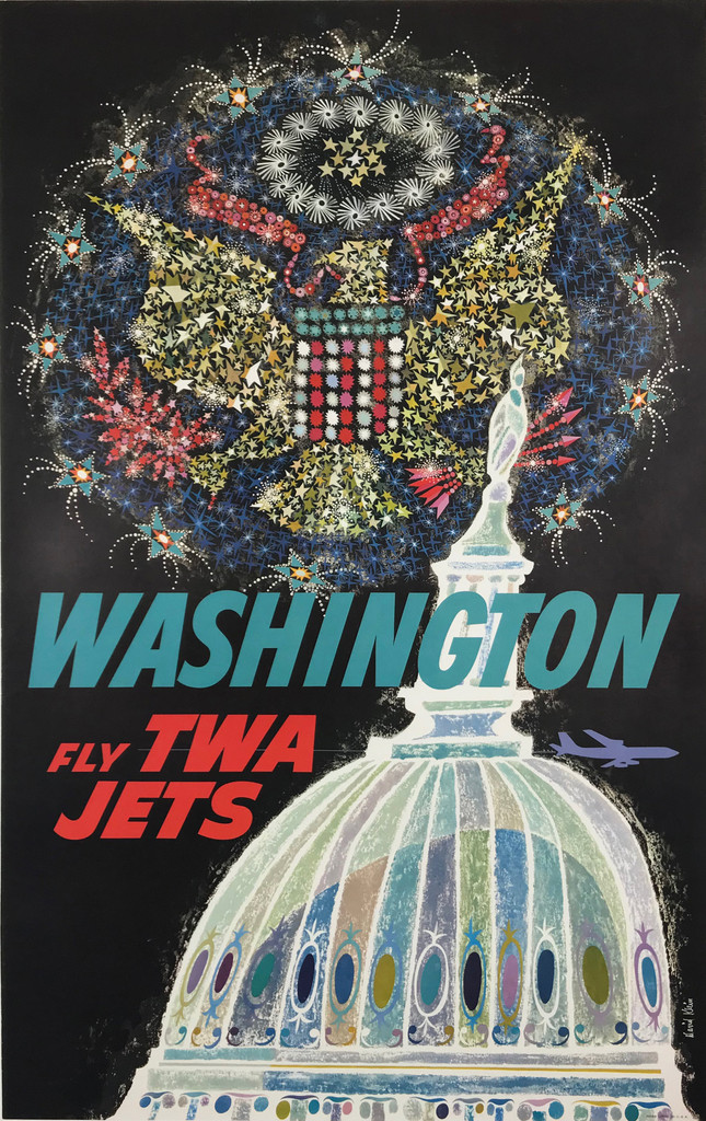 Washington Fly TWA Jets Poster David Klein origina