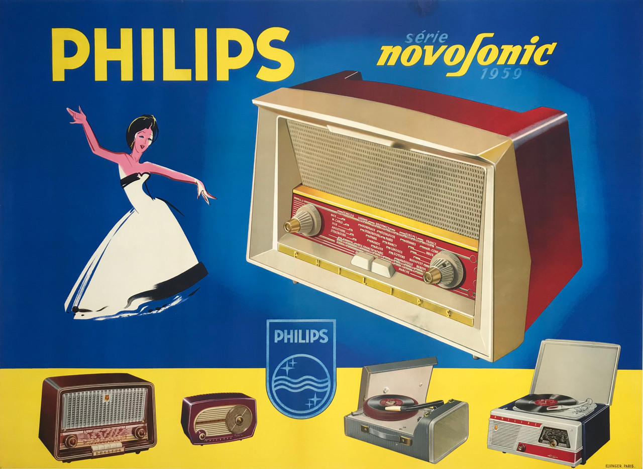 Philips Novosonic Serie by Elvinger Original 1959 Vintage French Radio ...