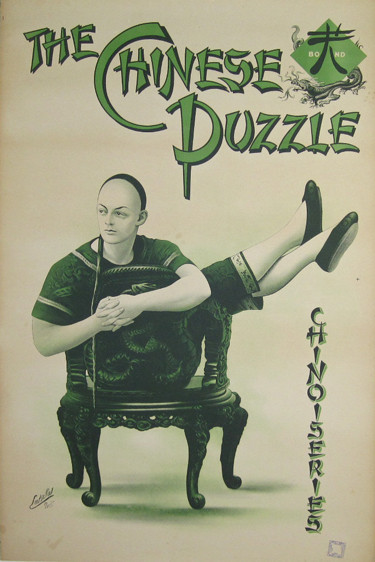 French 1907 The Chinese Puzzle Chinoiseries poster
