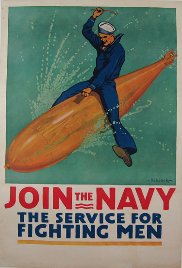 Join the Navy original advertising vintage poster