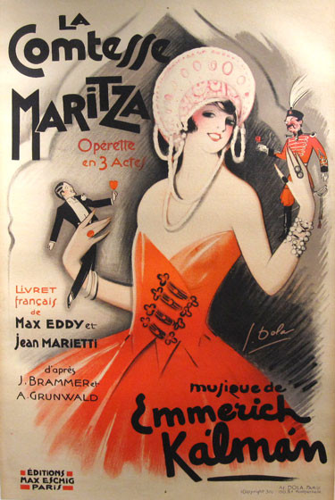 La Comtesse Maritza original vintage poster by Dol