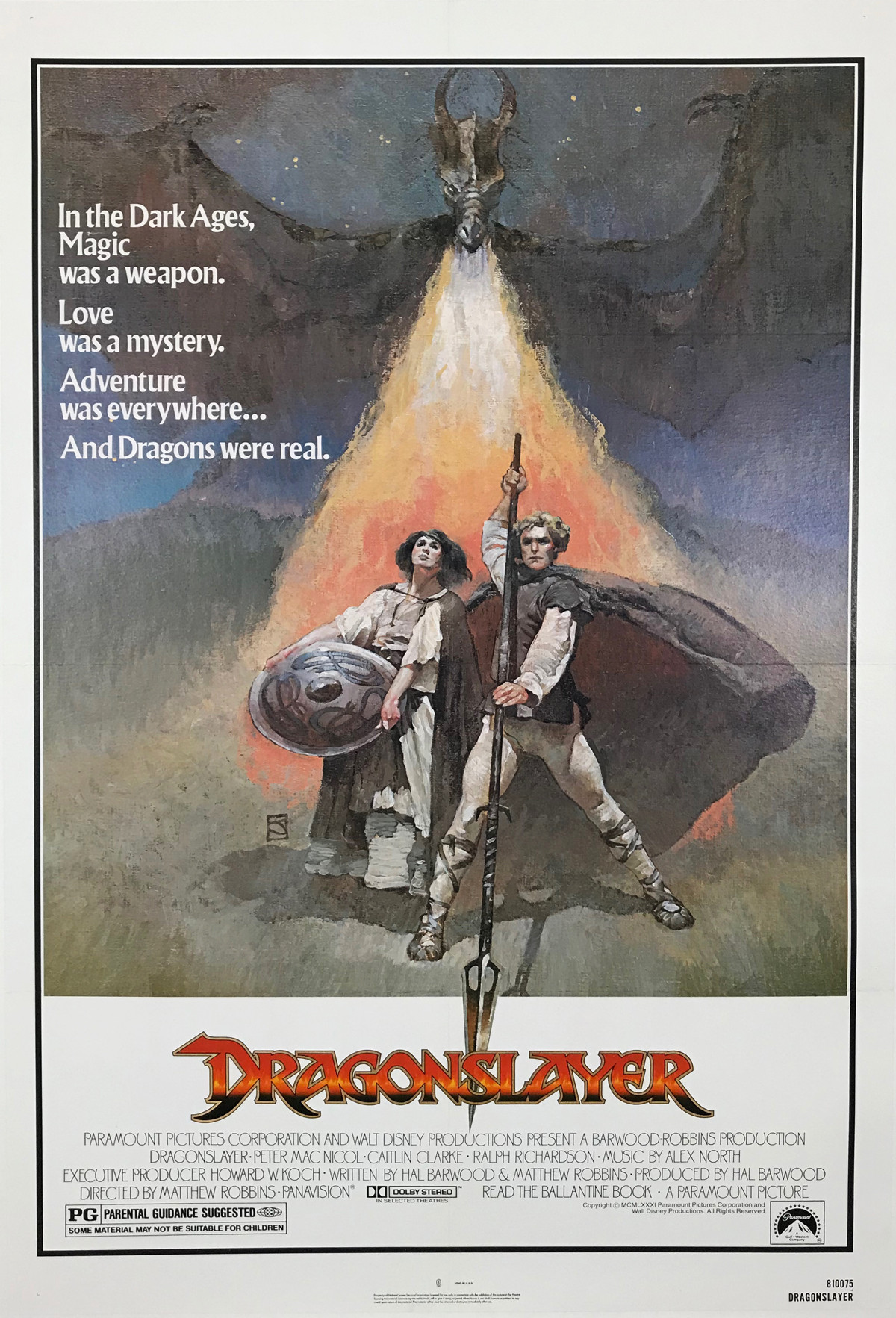 Dragon Slayer by Jeff Jones Original 1981 Vintage 1-Sheet American ...