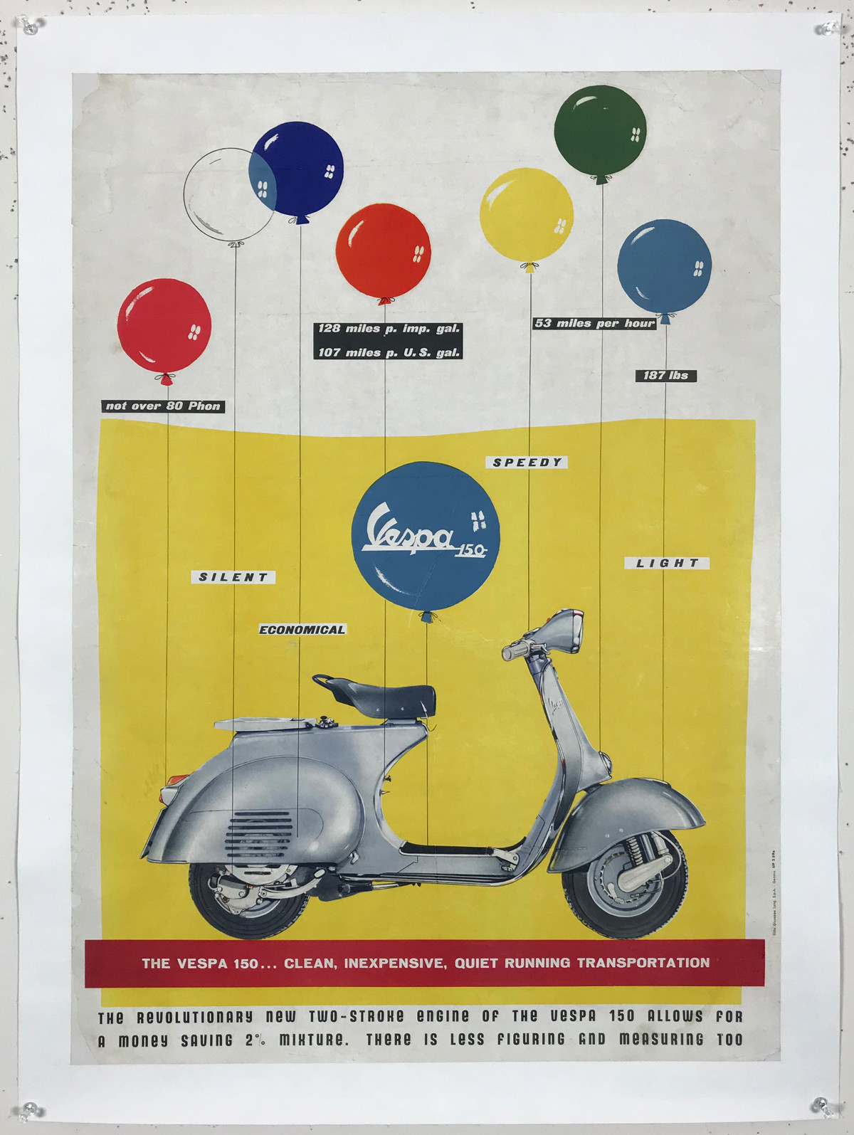 Vespa 150 by Ditta Giuseppe Lang Original 1959 Vintage Italian Scooter ...