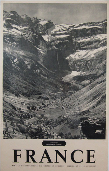 France Pyrenees original travel poster