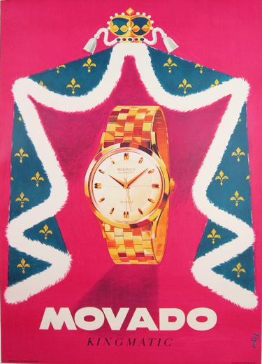 Movado Kingmatic original vintage poster
