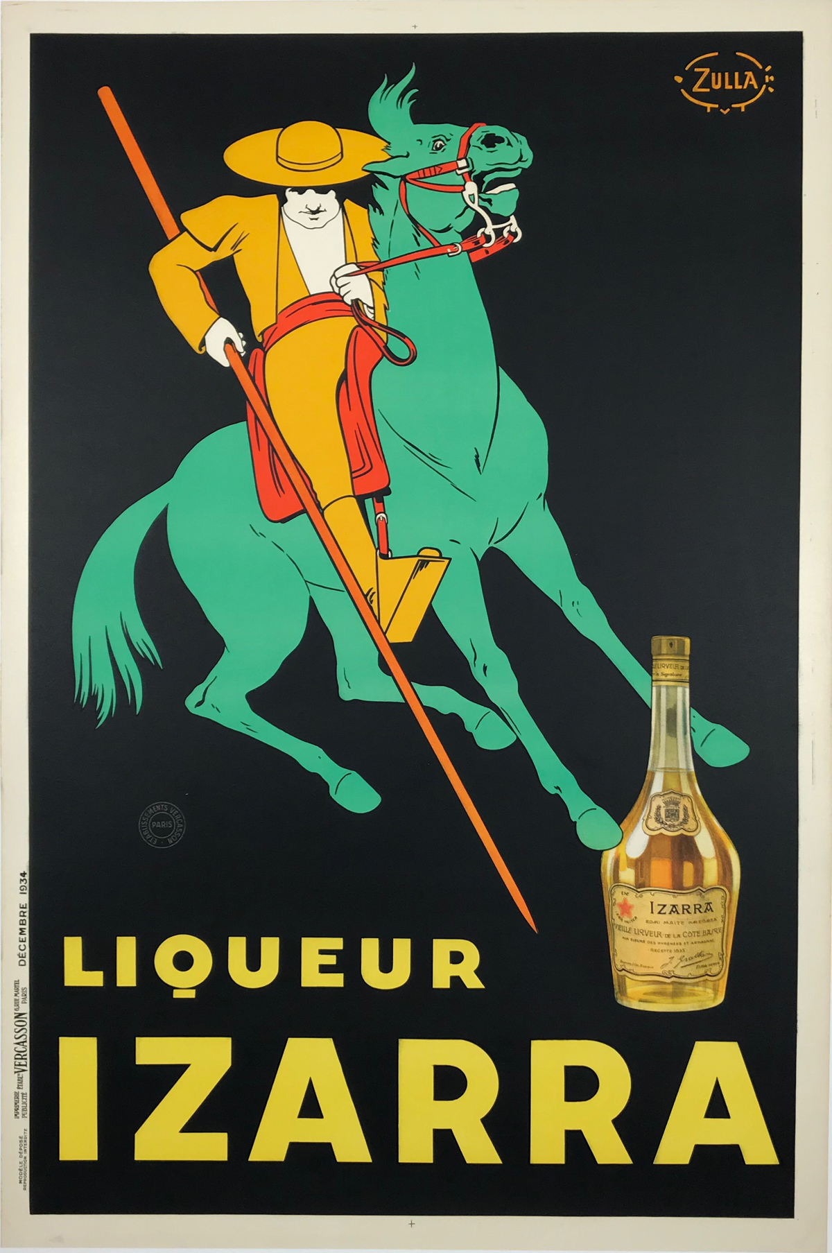 Liqueur Izarra Original French Advertising Vintage Poster