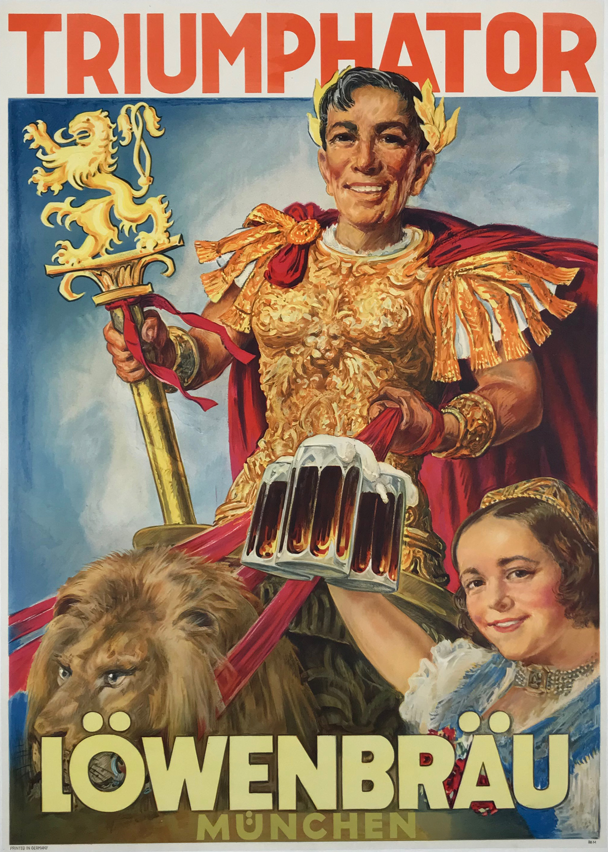Triumphator Lowenbrau Munchen Original 1950 Vintage German Beer ...