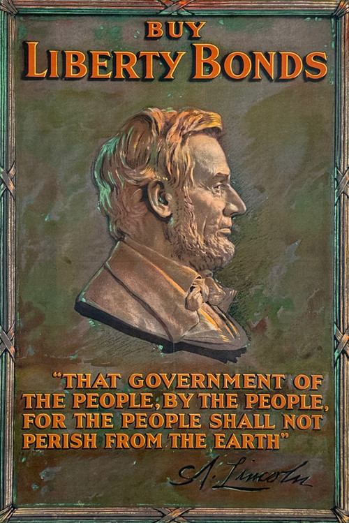 Buy Liberty Bonds Abraham Lincoln Poster Original 1917 USA War Bonds ...