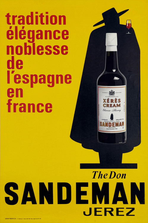 Sandeman Porto & Sherry Poster Original 1957 Spanish Wine Co ...
