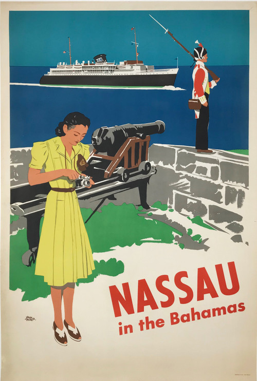 Nassau in the Bahamas Original 1940's Travel Advertisement by Treidler