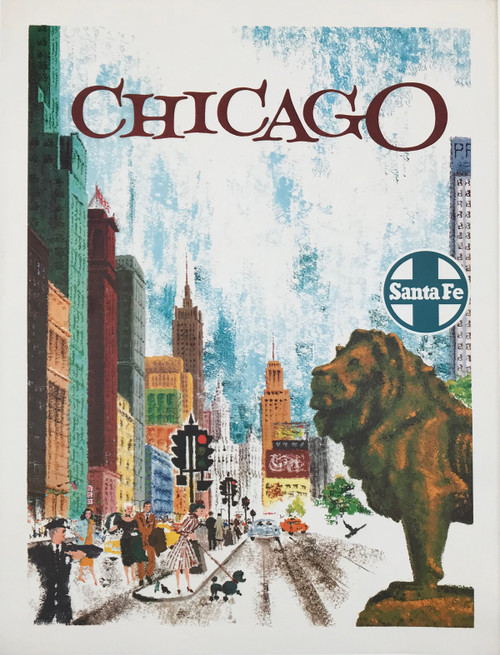 Santa Fe Chicago Original 1959 Vintage American Passenger Train ...