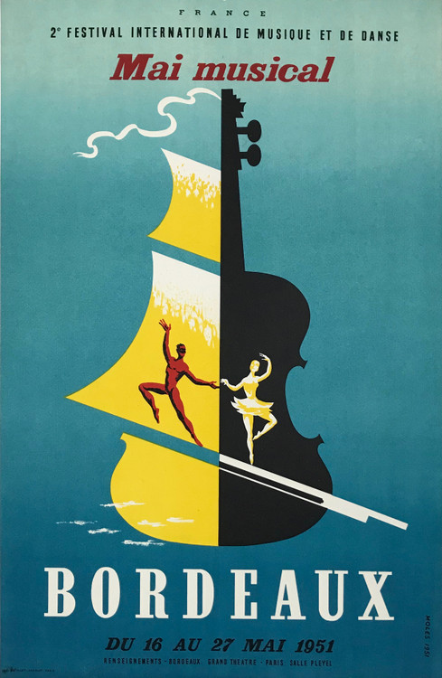 Bordeaux Festival International de Musique Poster by Moles Original ...