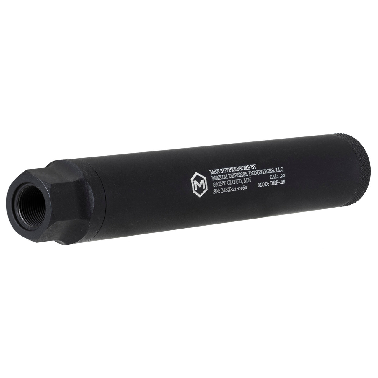 Maxim DRF22 DT Suppressor, Anodized DLC Finish