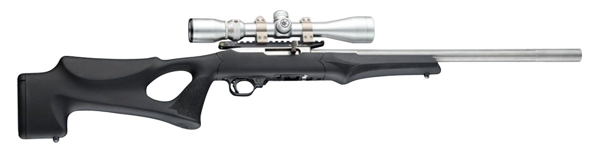 Hogue 22070 OverMolded Rifle Stock, Fixed Thumbhole, Black Finish