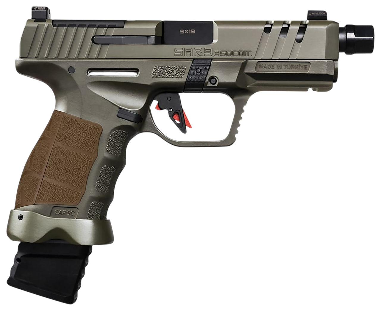 Sar USA SAR9 SOCOM, 9MM, 5.20" Barrel, 21 Rds, OD Green Cerakote