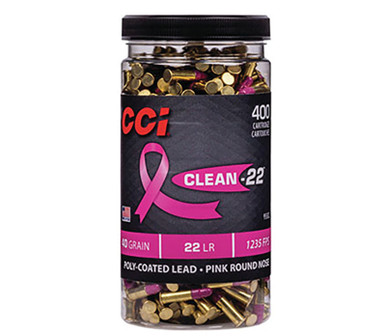 CCI Clean-22, 22 LR, 400 Rds, Pink Poly-coated Lead