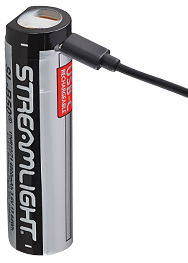 Streamlight SL-B50 Battery Pack, USB-C Rechargeable, Silver/Black
