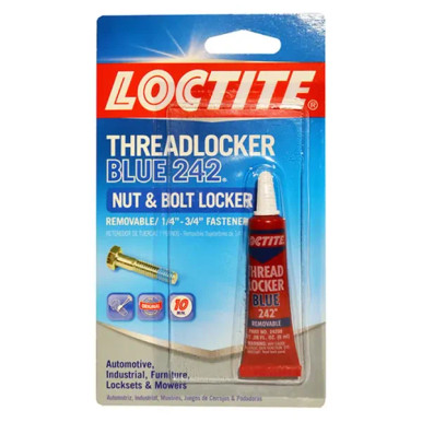 Loctite Threadlocker Blue 242, Medium Strength, Removable, Blue