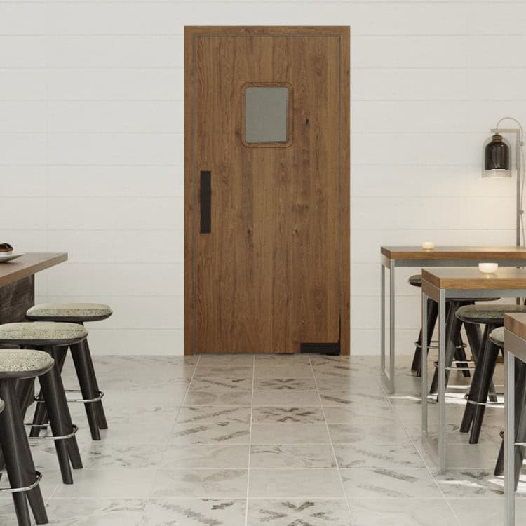 Flush Modern Contemporary Square Window Swinging Butler Door