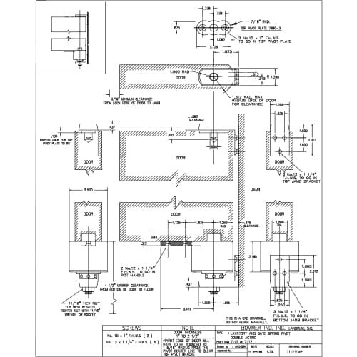 Bommer 7112 Adjustable Spring Pivot | Double Acting Hinge