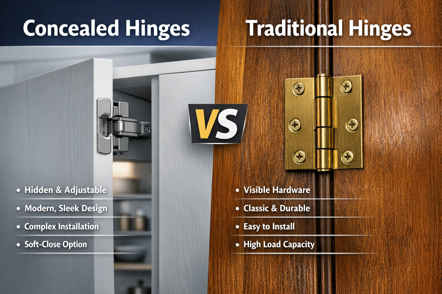 Concealed Hinges vs. Traditional Hinges: Understanding the Key ...