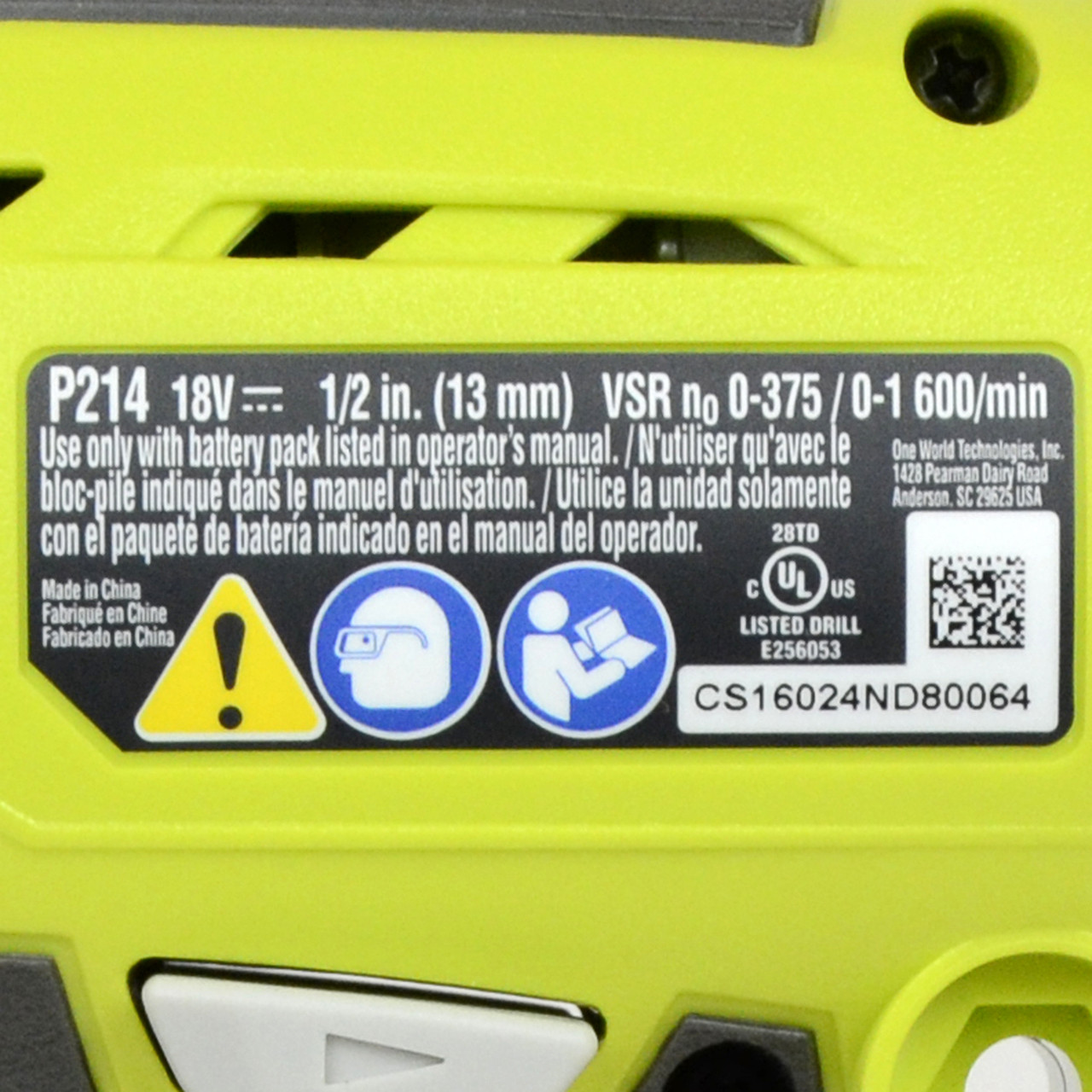 Ryobi P214 18V Li-Ion Hammer Drill Driver, Tool Only | Helton Tool & Home