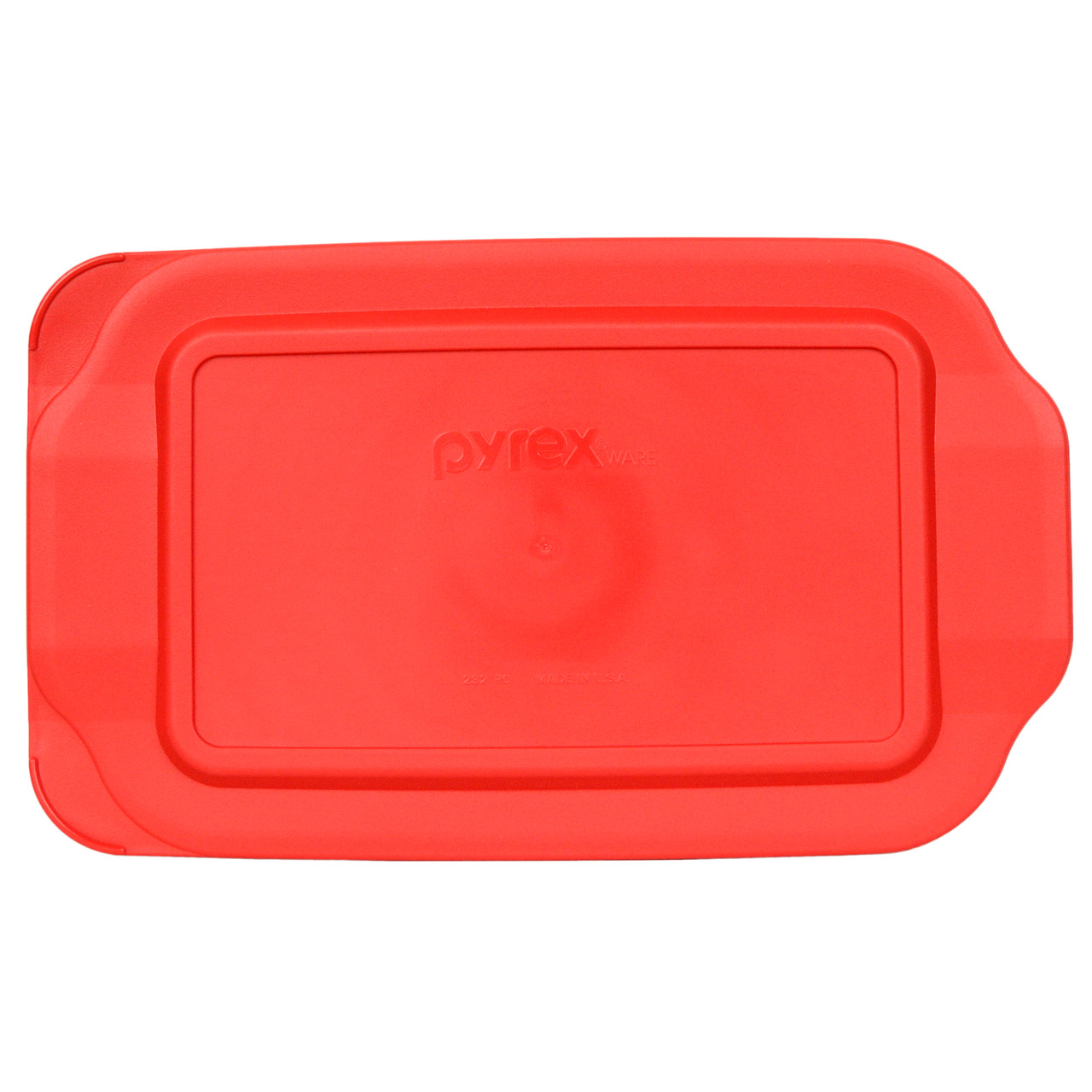 Pyrex 233 3qt & 232 2qt Glass Baking Dishes with 233-PC & 232-PC Red ...