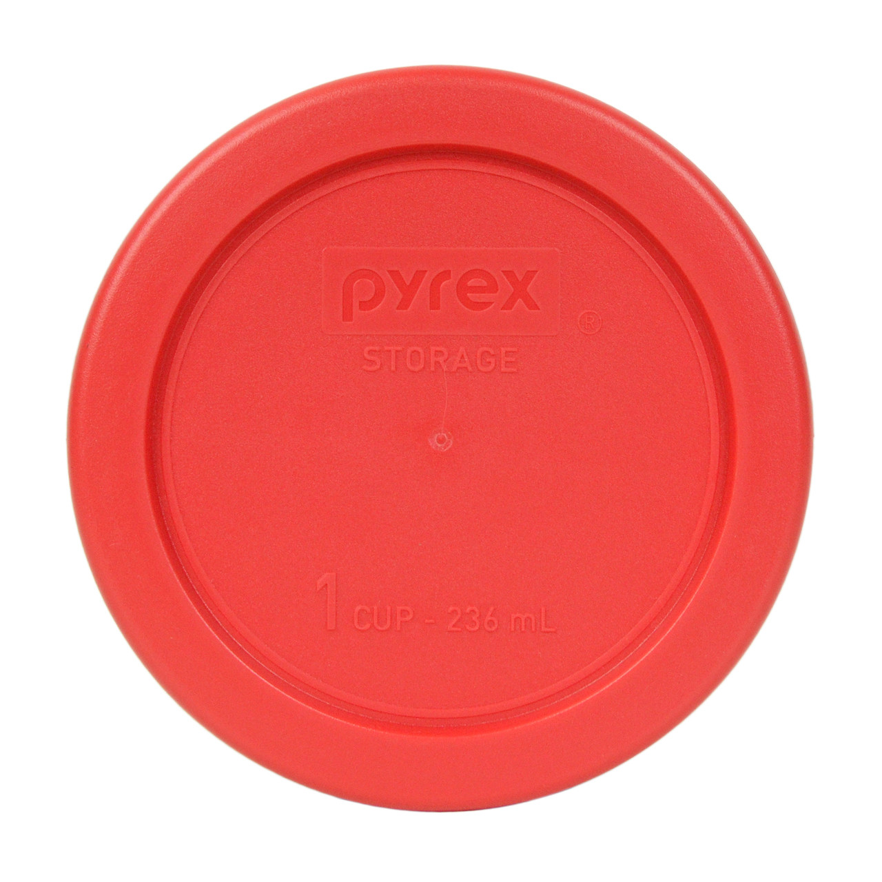 (6) Pyrex 7202-PC 1 Cup Red Round Lids and (6) Pyrex 7202-PC 1 Cup Blue ...