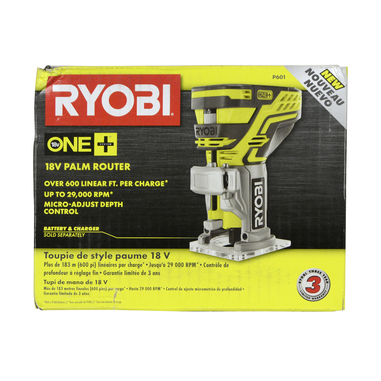 Ryobi P601 18V Palm Router, Tool Only | Helton Tool & Home