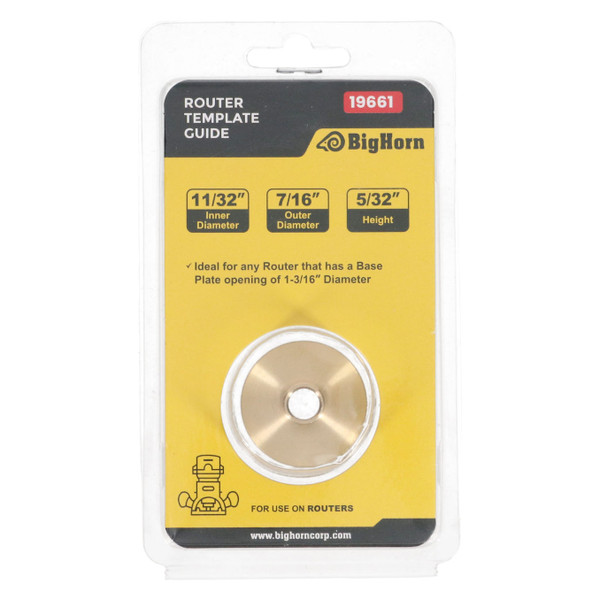 Big Horn 19661 Brass Router Template Guide for Routers DW616, RF1100 ...