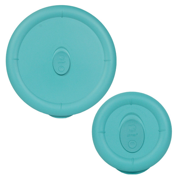 Pyrex Pro 8200-VPC and 8202-VPC Turquoise Round Vented Food Storage ...